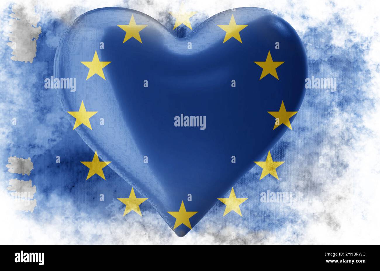 Heart shaped background with flag of Europe Stock Photo - Alamy