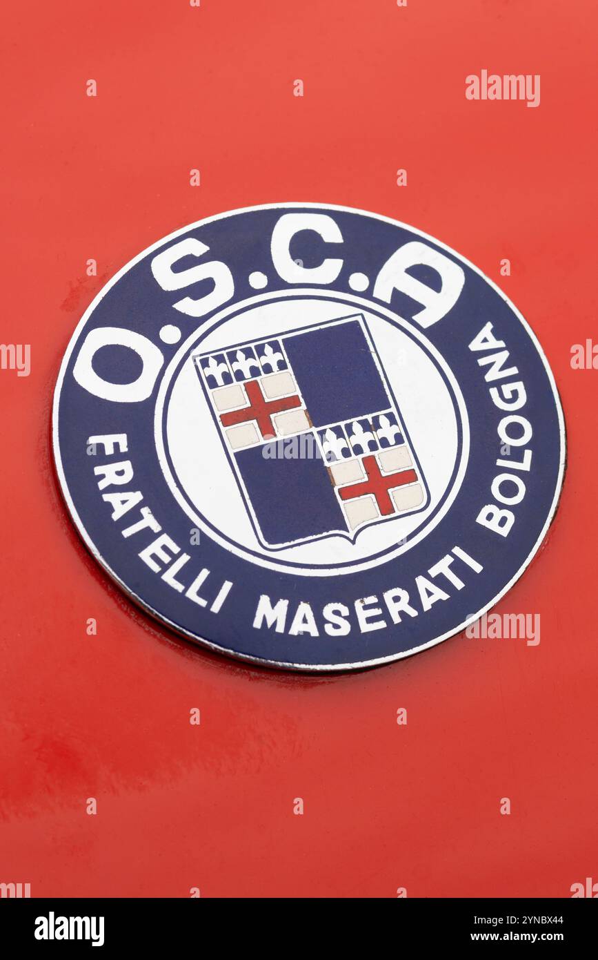 O.S.C.A Fratelli Maserati Bologna Logo Brand Cars Stock Photo - Alamy