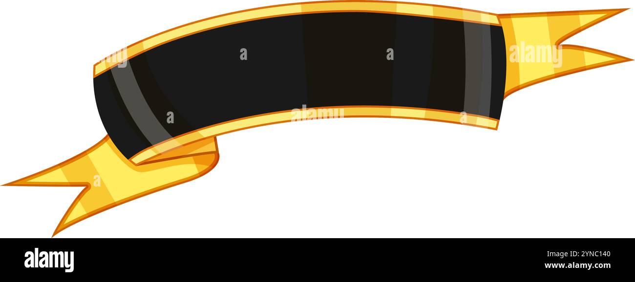 gold ribbon golden luxury cartoon vector illustration Stock Vector ...