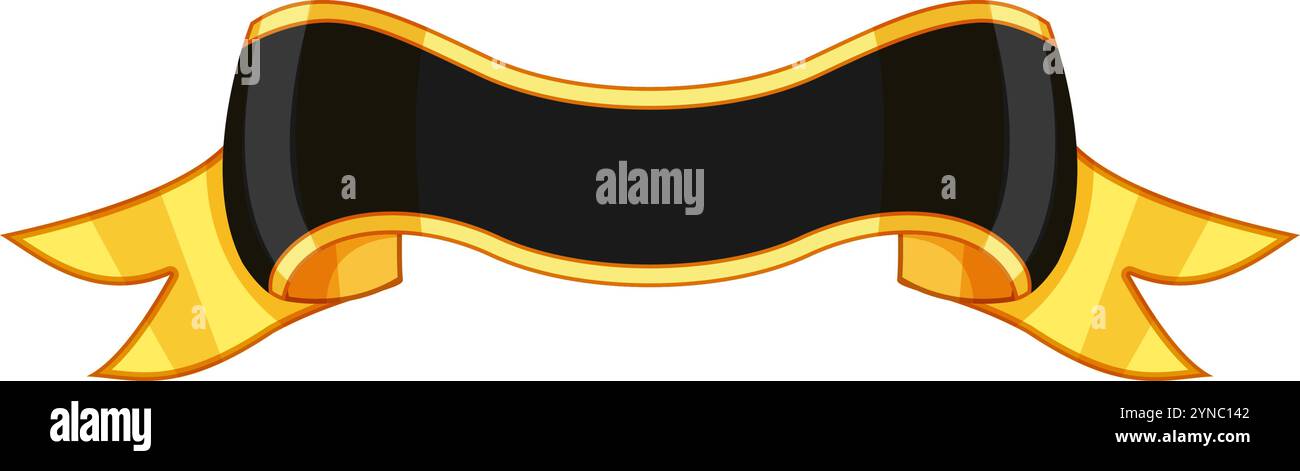 lavish ribbon golden luxury cartoon vector illustration Stock Vector ...