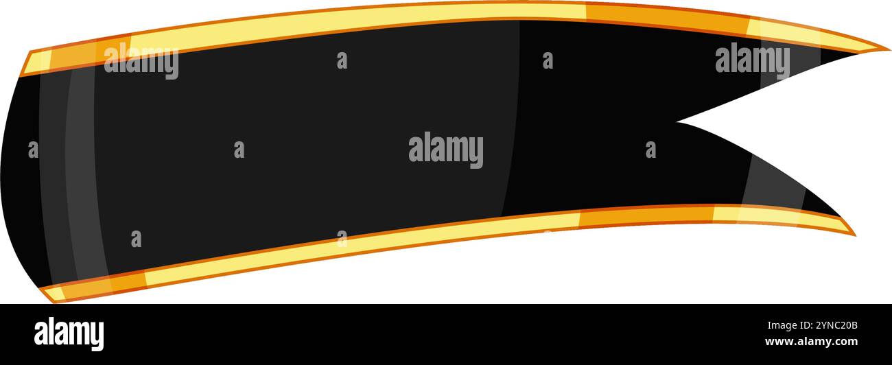 glamorous ribbon golden luxury cartoon vector illustration Stock Vector ...