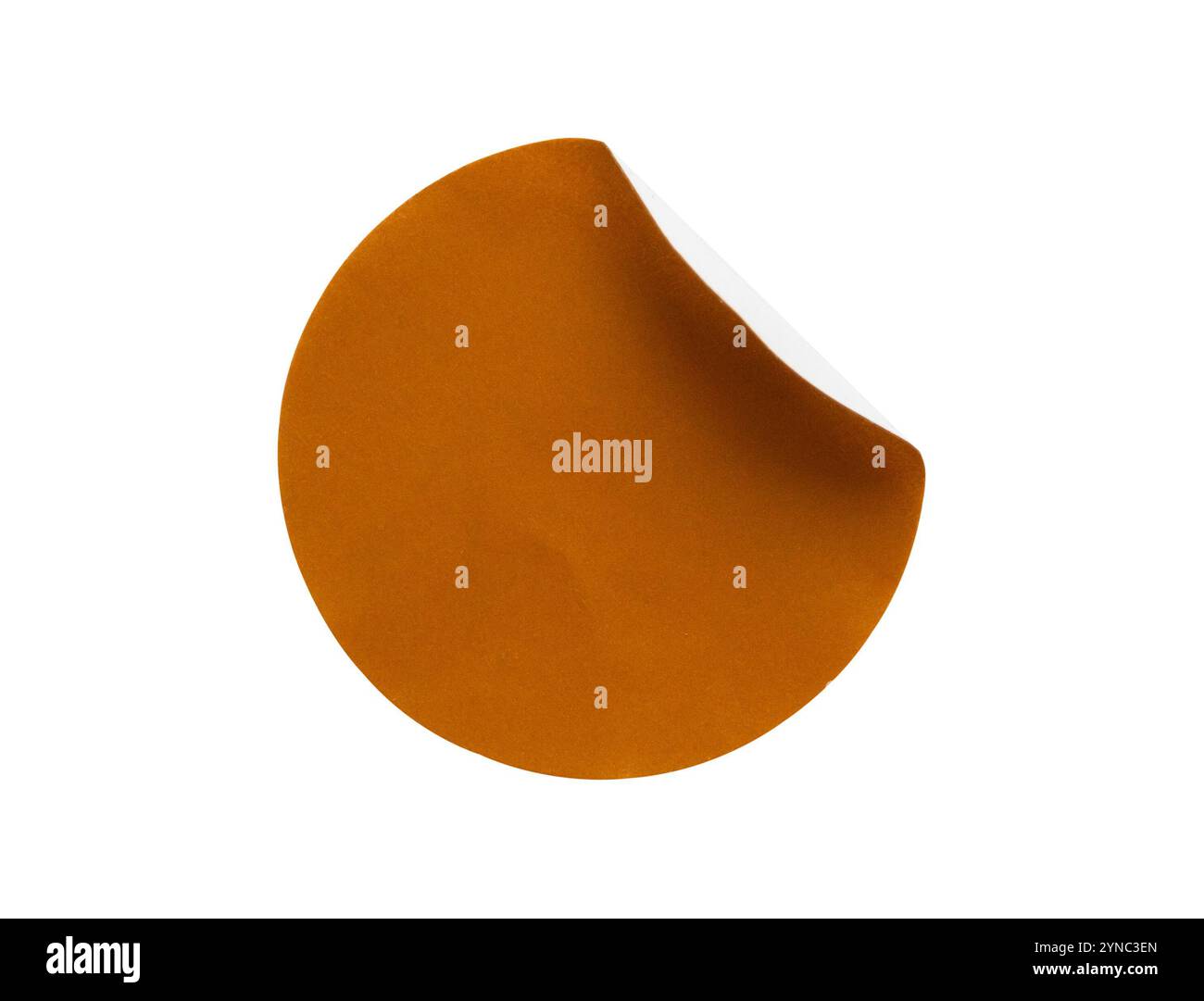 Brown round paper sticker label isolated on white background Stock ...