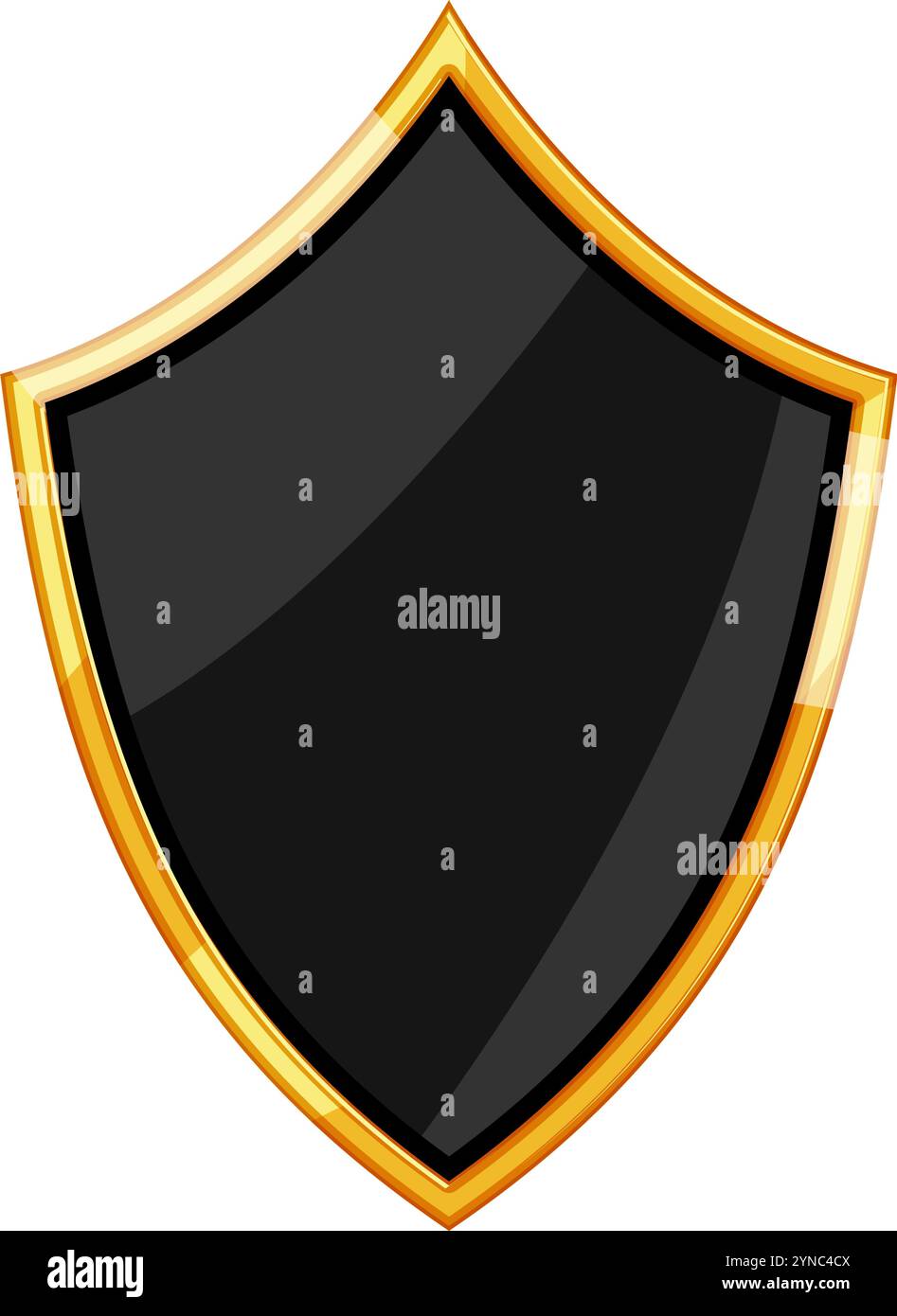 crystal shield golden luxury cartoon vector illustration Stock Vector ...