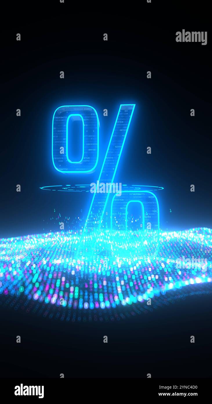 Online Sale Data. 3D illustration. 3D illustration of the blue digital ...