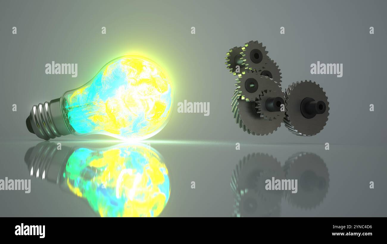 Illustration working cog wheels on hi-res stock photography and images - Alamy