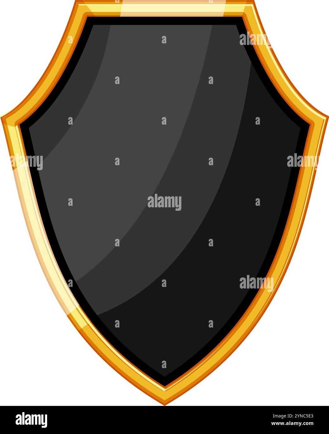 stemless shield golden luxury cartoon vector illustration Stock Vector ...