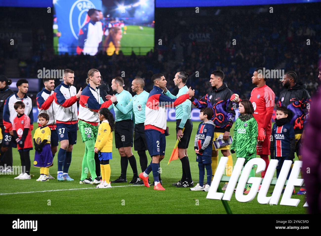 39 Matvey SAFONOV (psg) - 02 Achraf HAKIMI (psg) during the Ligue 1 McDonald's match between PSG ...