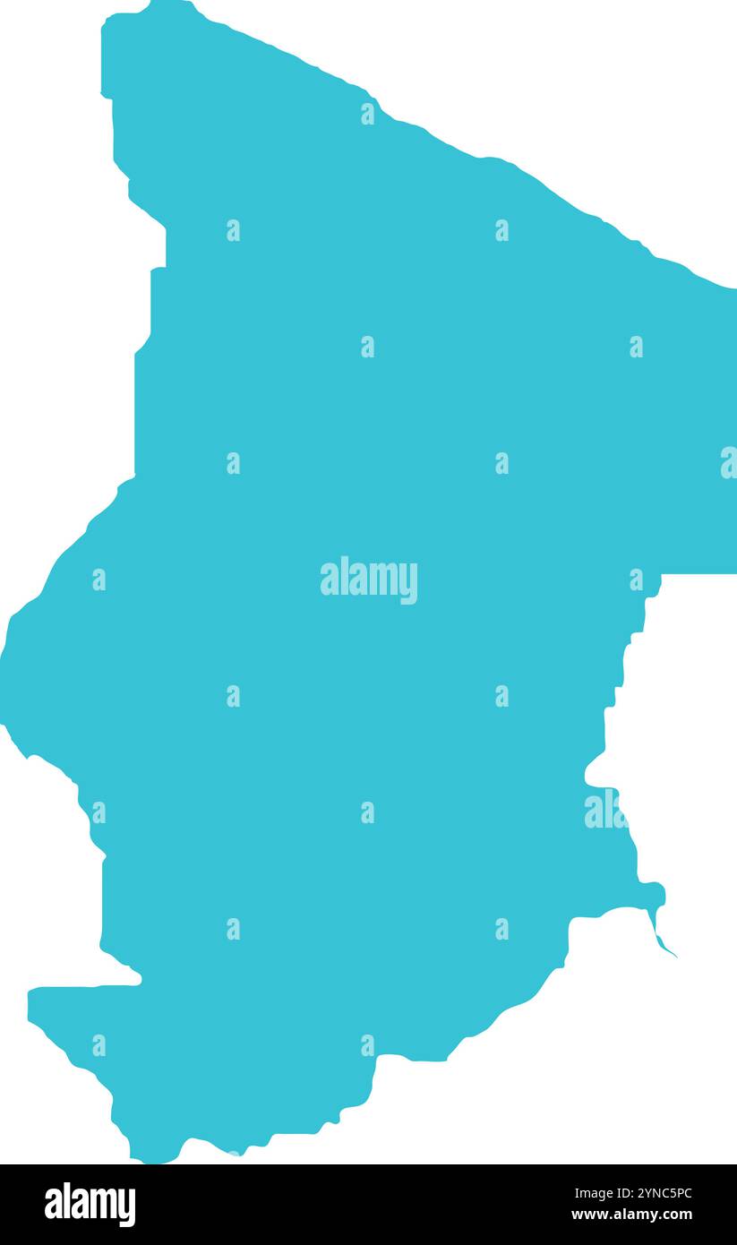 Chad MAP in Blue, Country Map, Chad, Border Map, Border line of Chad ...