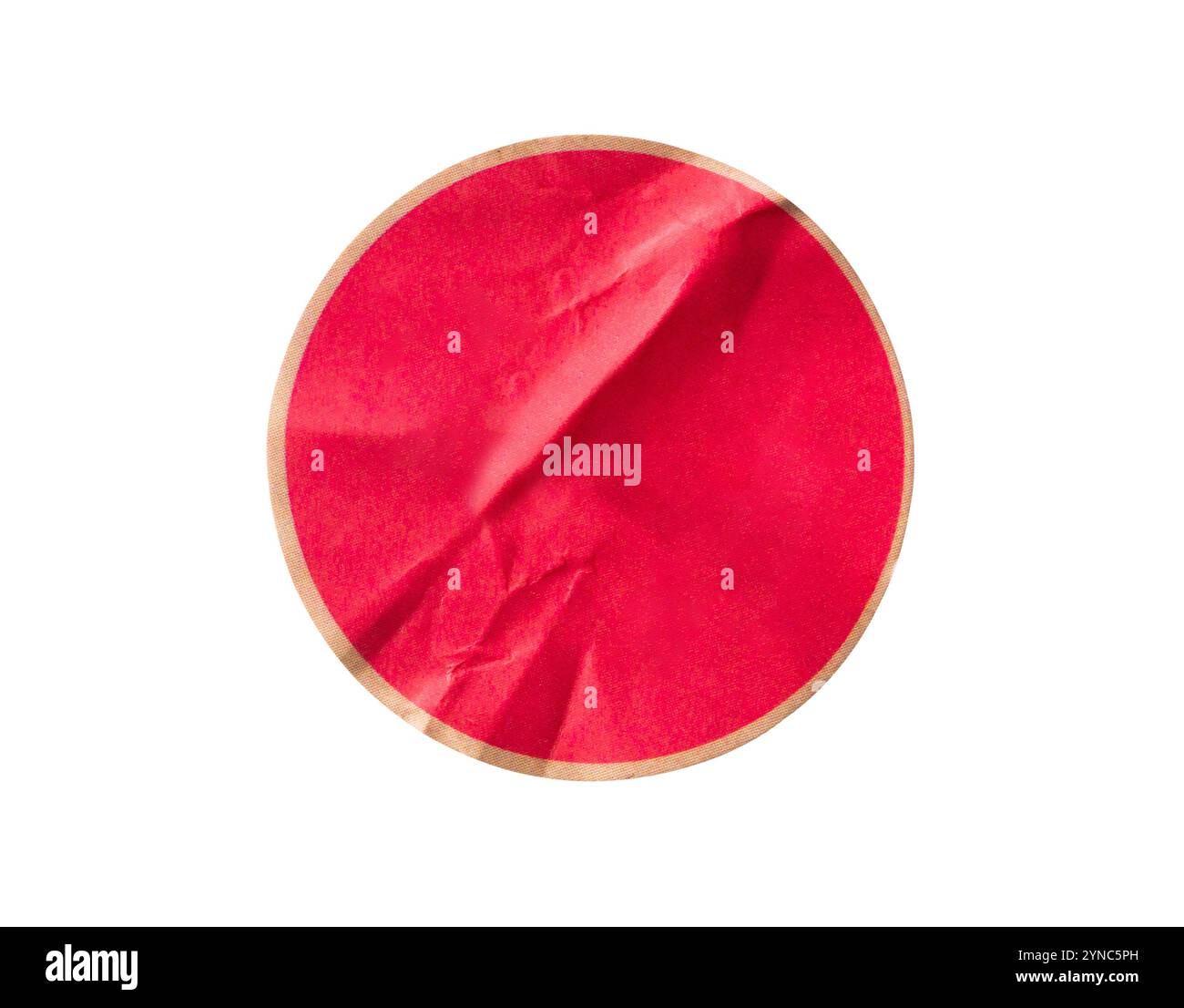 Blank red round adhesive paper sticker label isolated on white ...
