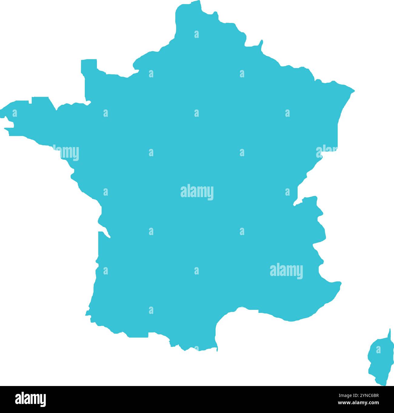 France MAP in Blue, Country Map, France, Border Map, Border line of ...