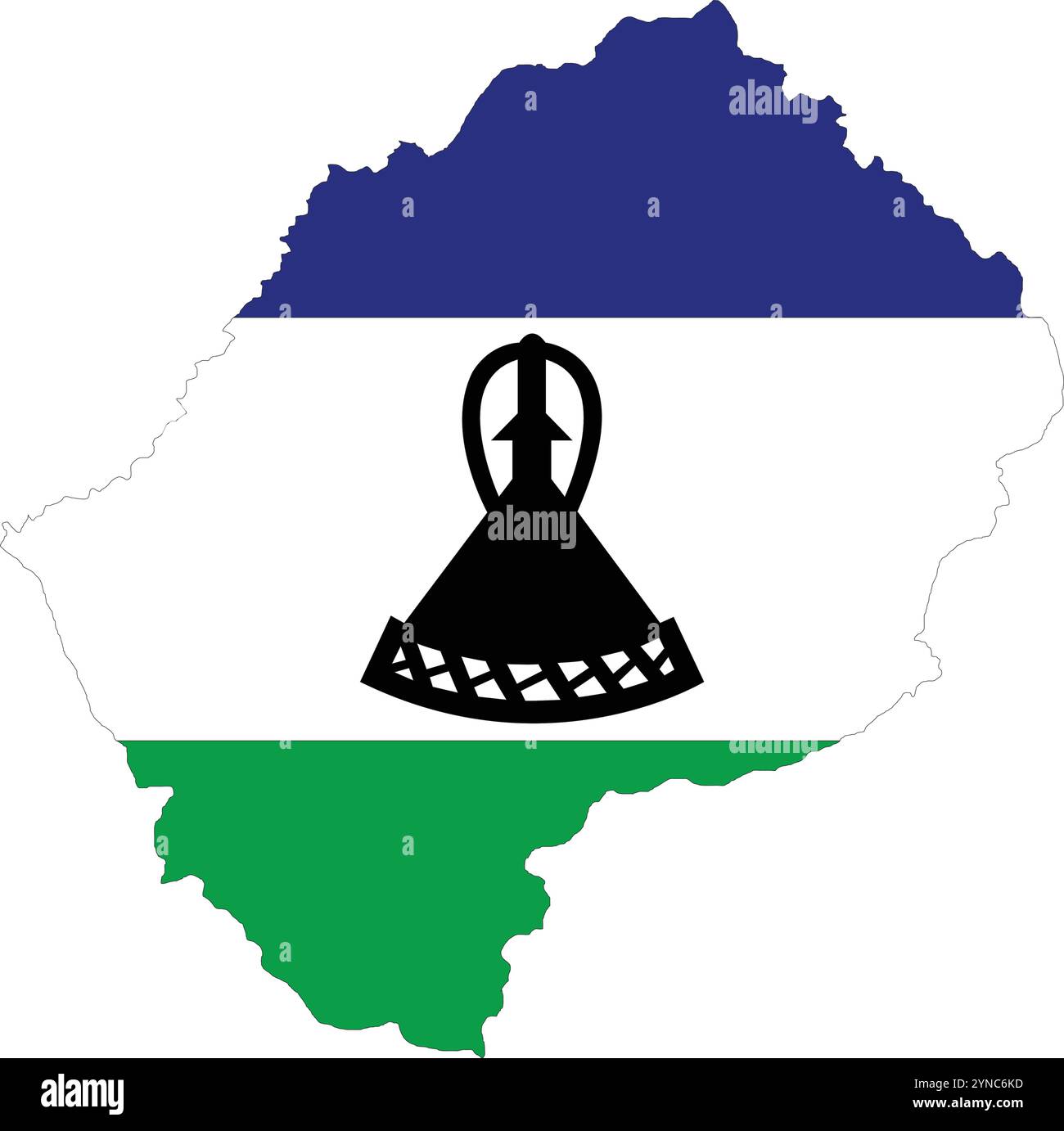 Lesotho Flag in Map, Lesotho Map with Flag, Country Map, Lesotho with ...