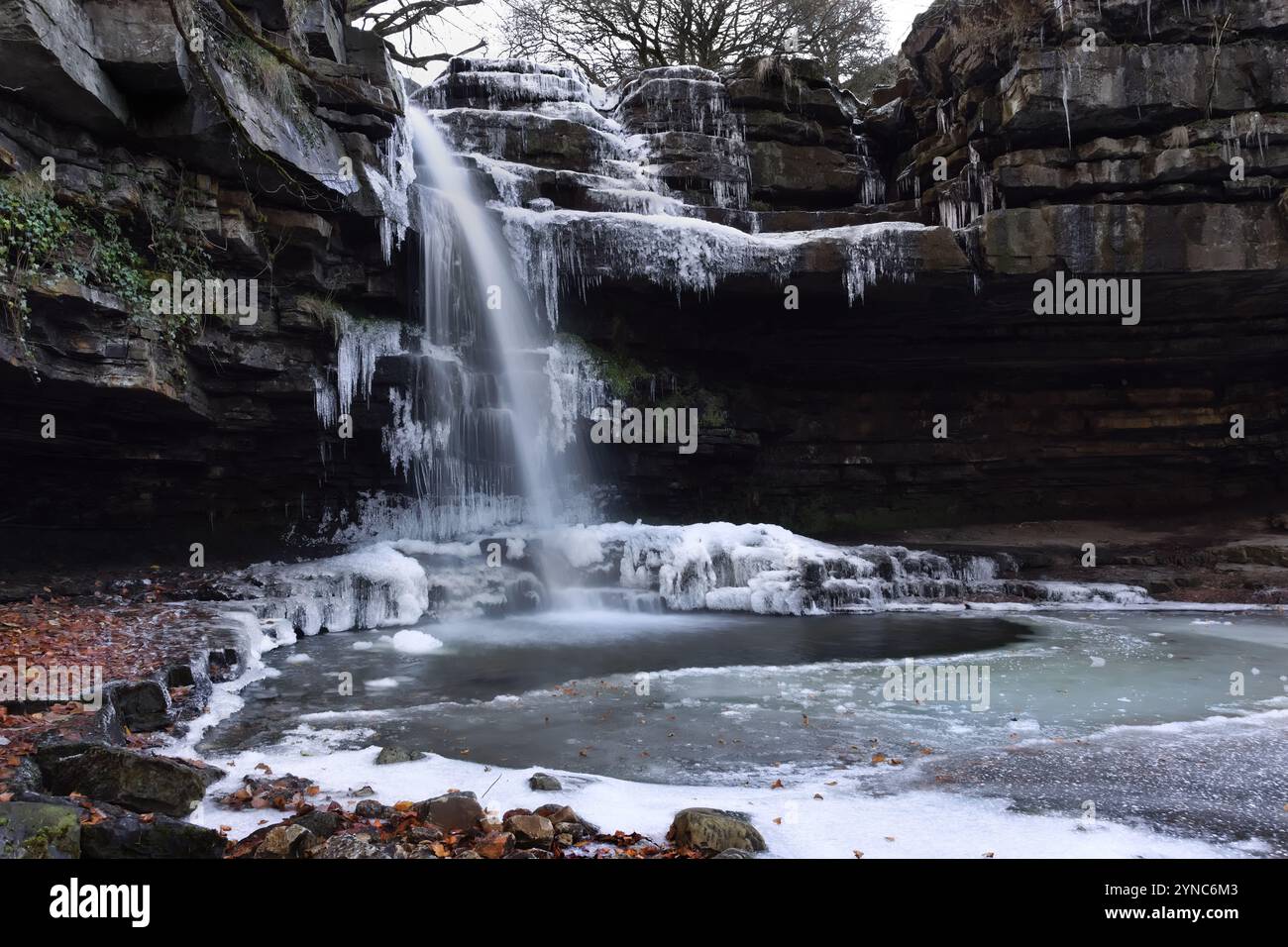 Summerhill Force and Gibson’s Cave in Winter, Teesdale, County Durham ...