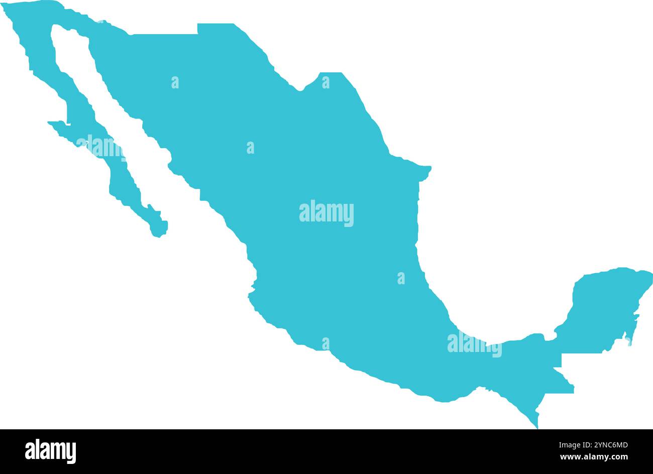 Mexico MAP in Blue, Country Map, Mexico, Border Map, Border line of ...