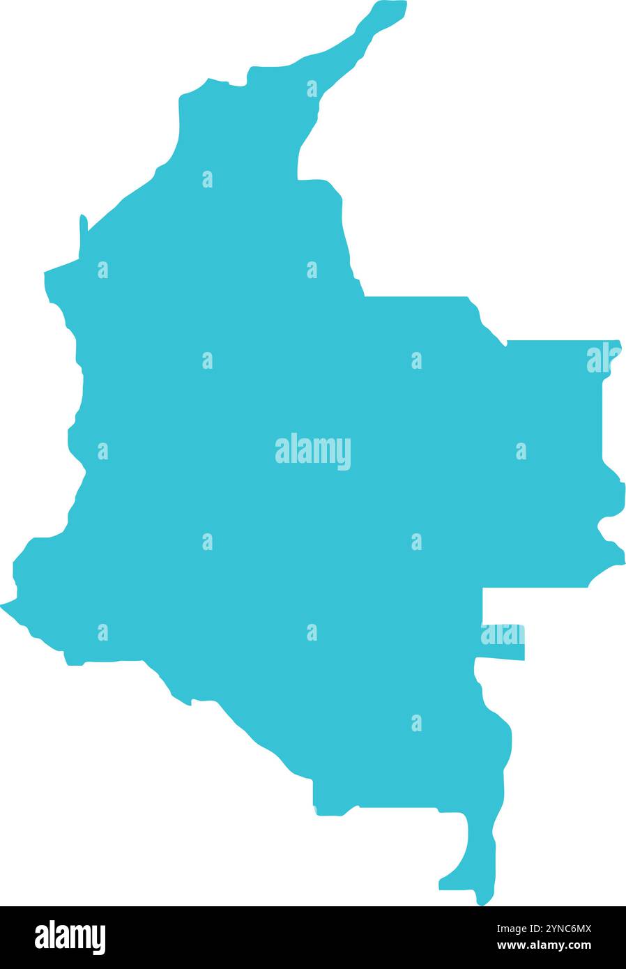 Colombia MAP in Blue, Country Map, Colombia, Border Map, Border line of ...