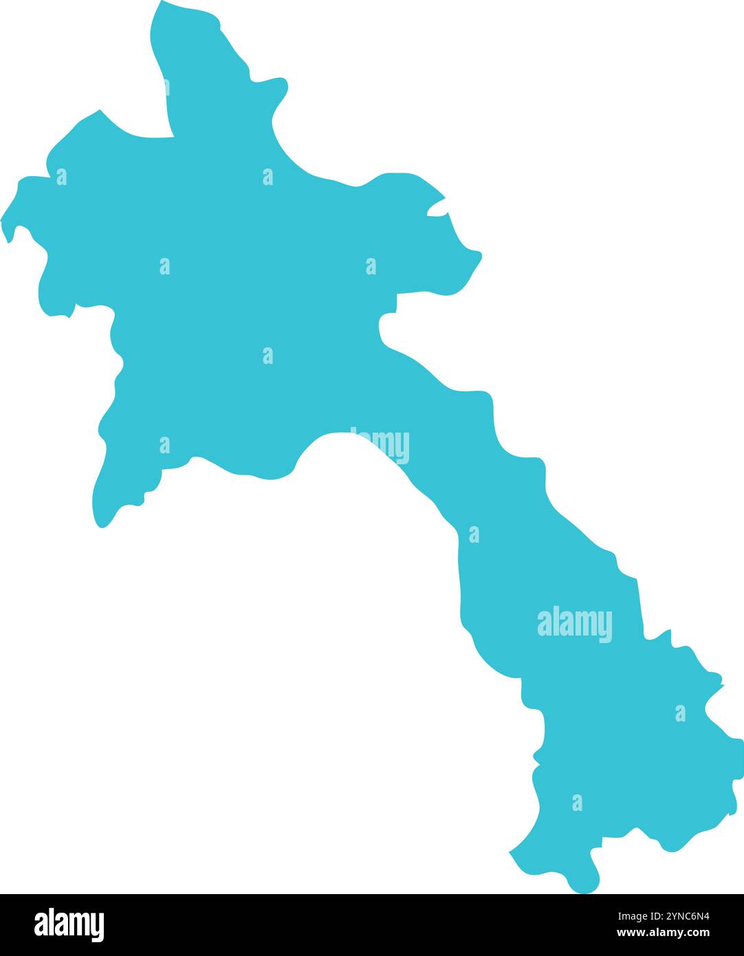 Laos MAP in Blue, Country Map, Laos, Border Map, Border line of Laos ...