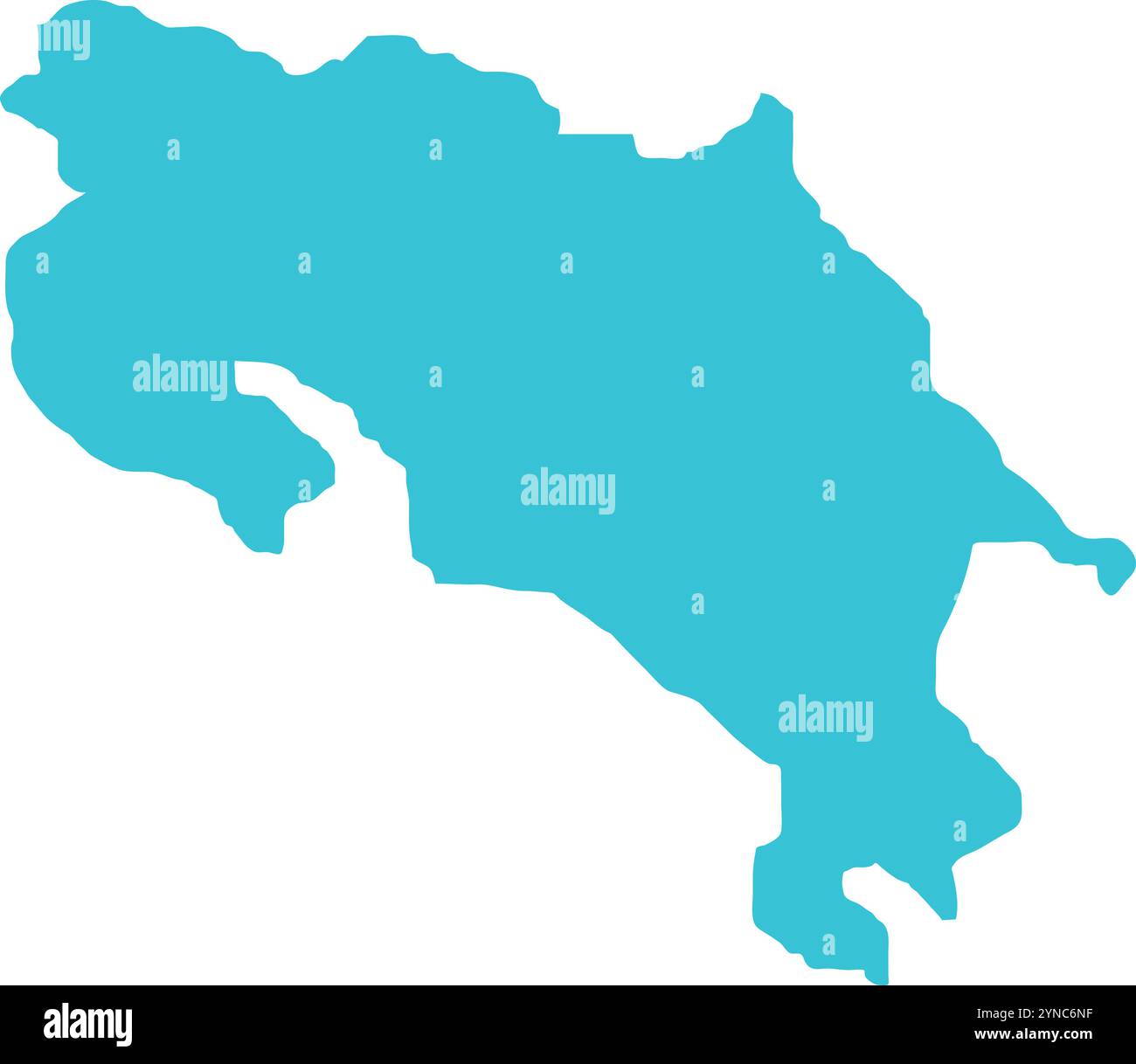 Costa Rica MAP in Blue, Country Map, Costa Rica, Border Map, Border ...