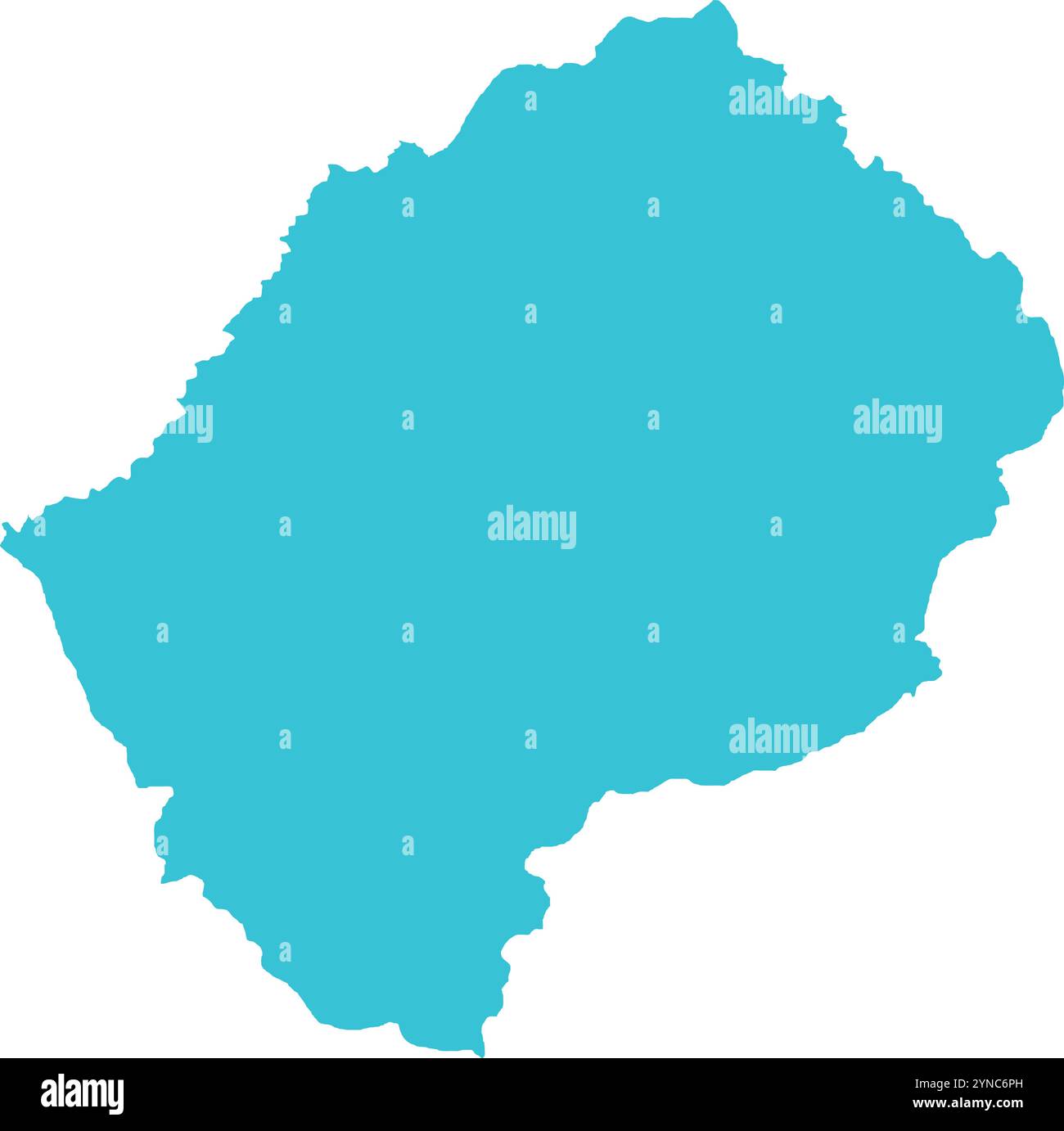 Lesotho MAP in Blue, Country Map, Lesotho, Border Map, Border line of ...