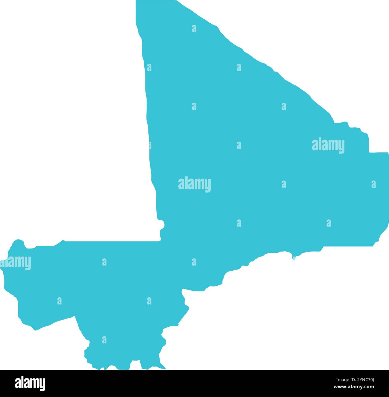 Mali MAP in Blue, Country Map, Mali, Border Map, Border line of Mali ...