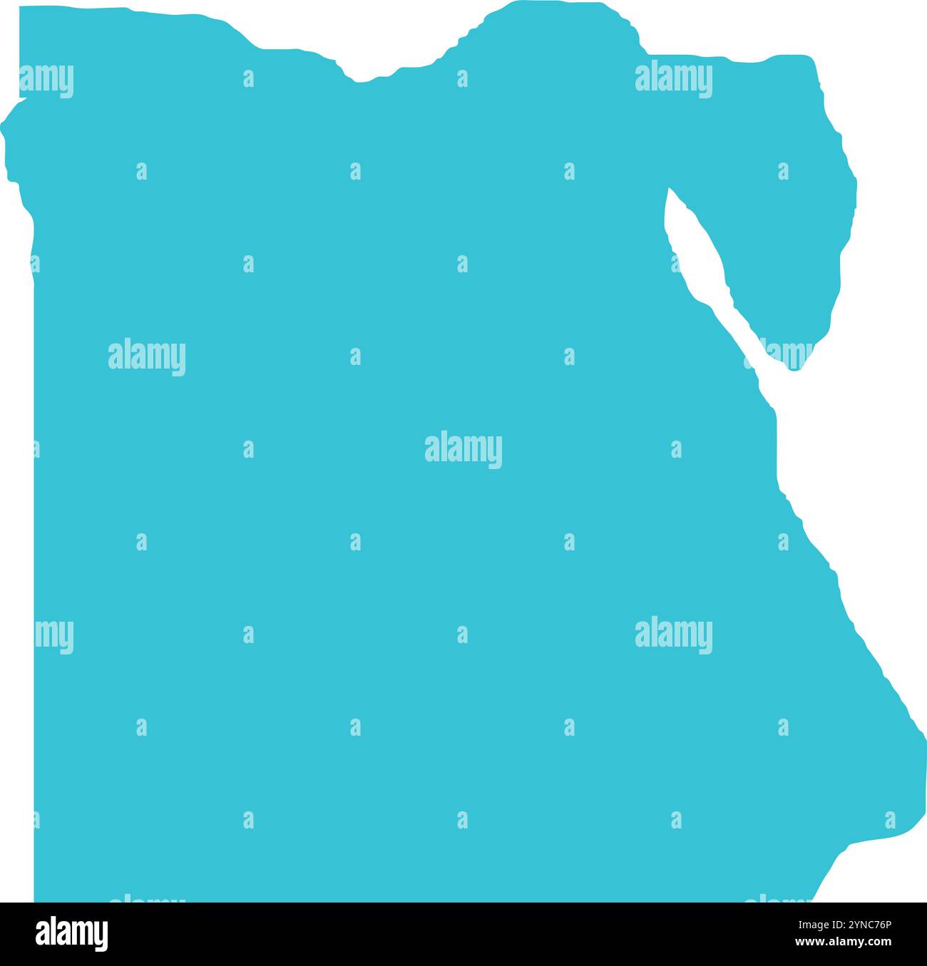 Egypt MAP in Blue, Country Map, Egypt, Border Map, Border line of Egypt ...