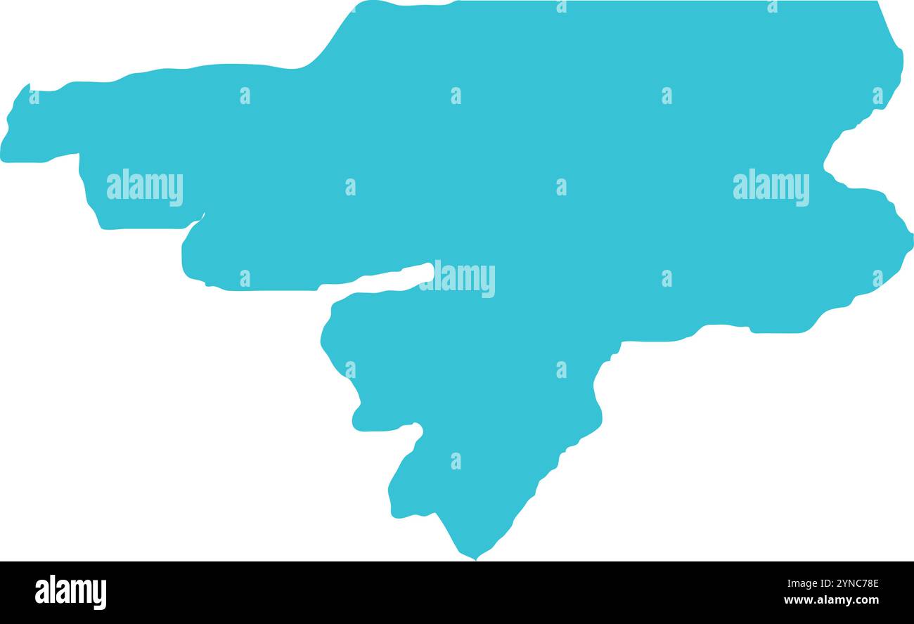 Guinea Bissau MAP in Blue, Country Map, Guinea Bissau, Border Map ...