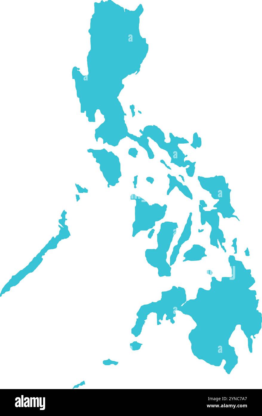 Philippines MAP in Blue, Country Map, Philippines, Border Map, Border ...