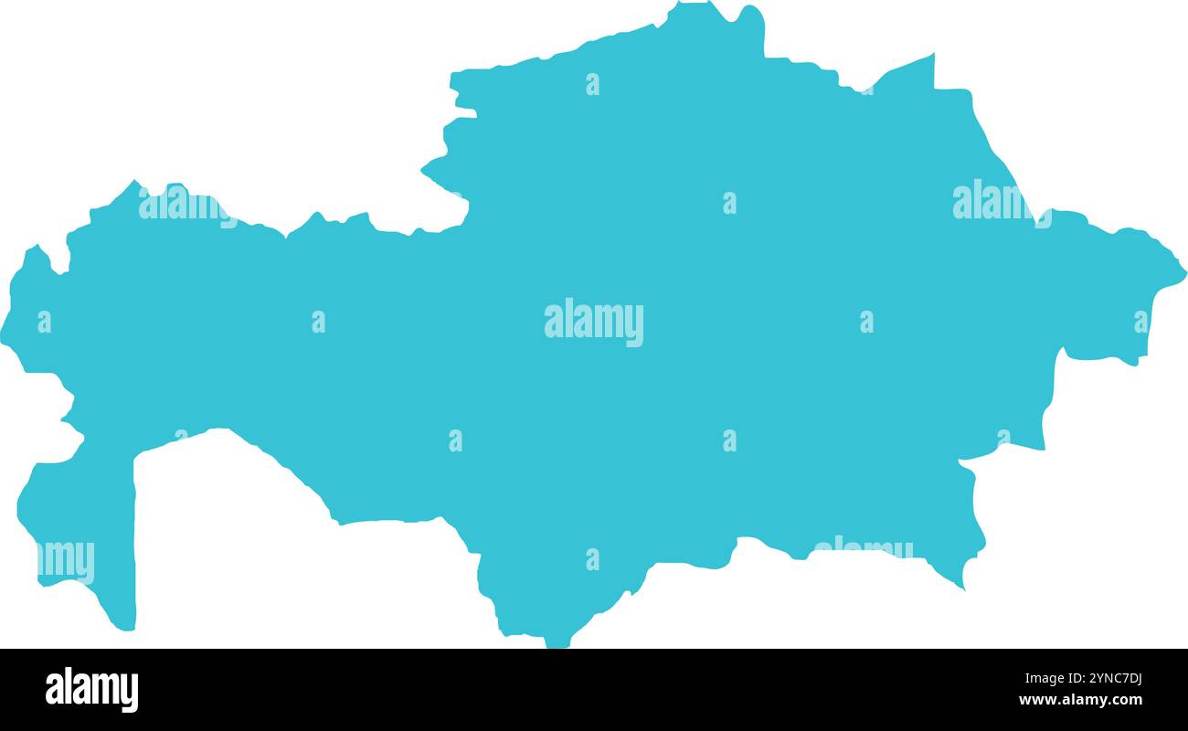 Kazakhstan MAP in Blue, Country Map, Kazakhstan, Border Map, Border ...