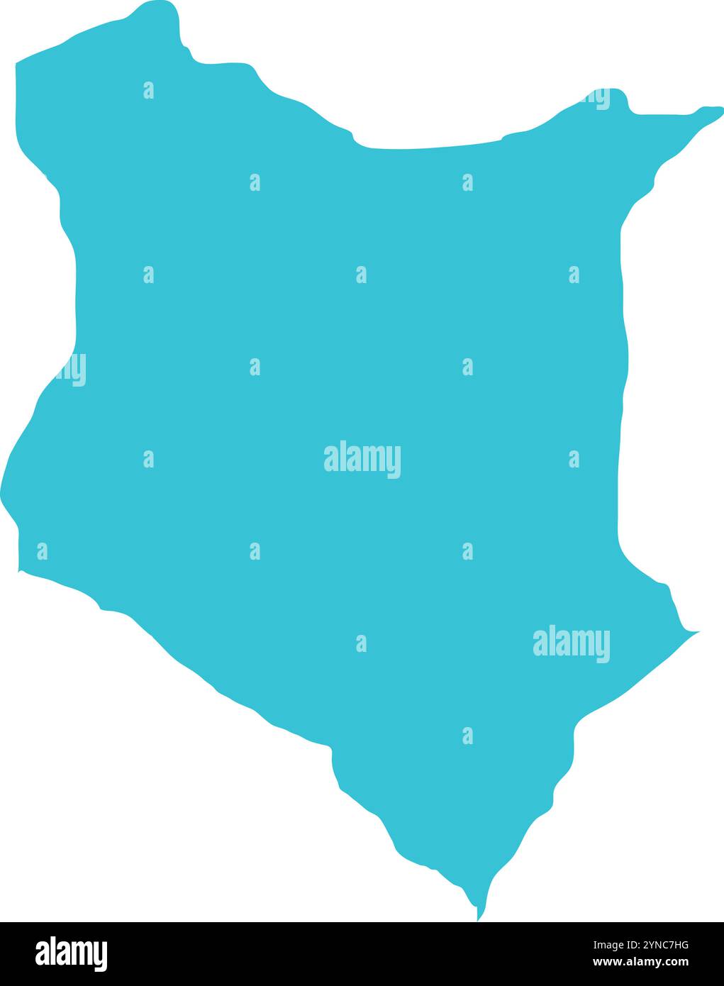 Kenya MAP in Blue, Country Map, Kenya, Border Map, Border line of Kenya ...