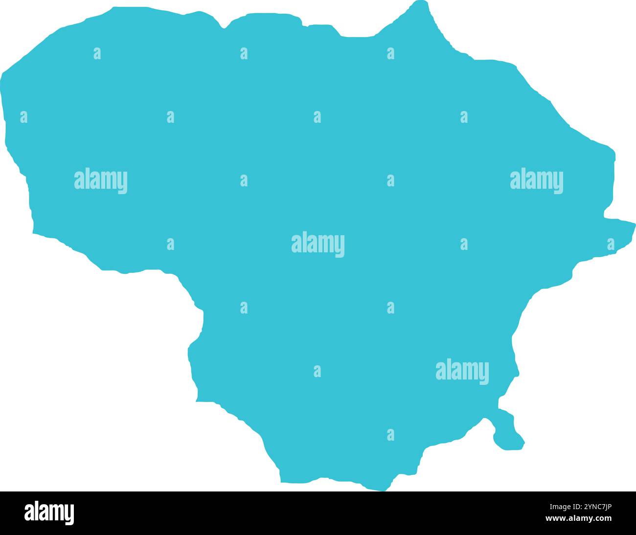 Lithuania MAP in Blue, Country Map, Lithuania, Border Map, Border line ...