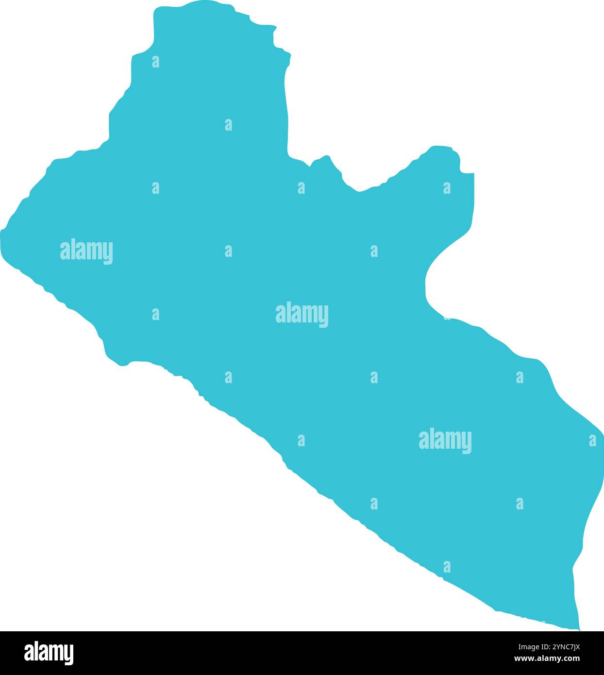 Liberia MAP in Blue, Country Map, Liberia, Border Map, Border line of ...