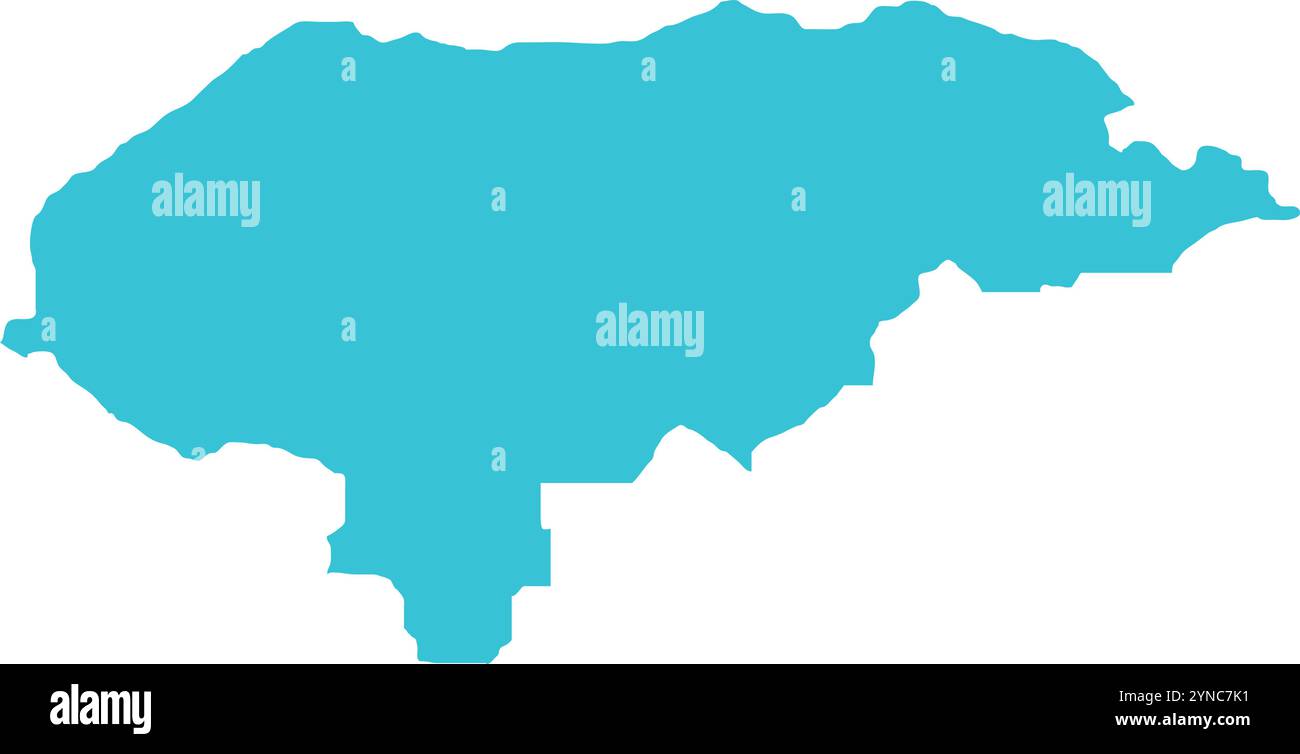 Honduras MAP in Blue, Country Map, Honduras, Border Map, Border line of ...