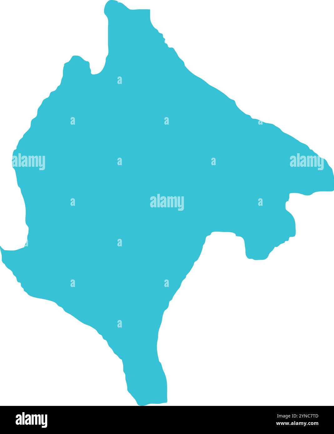 Montenegro MAP in Blue, Country Map, Montenegro, Border Map, Border ...