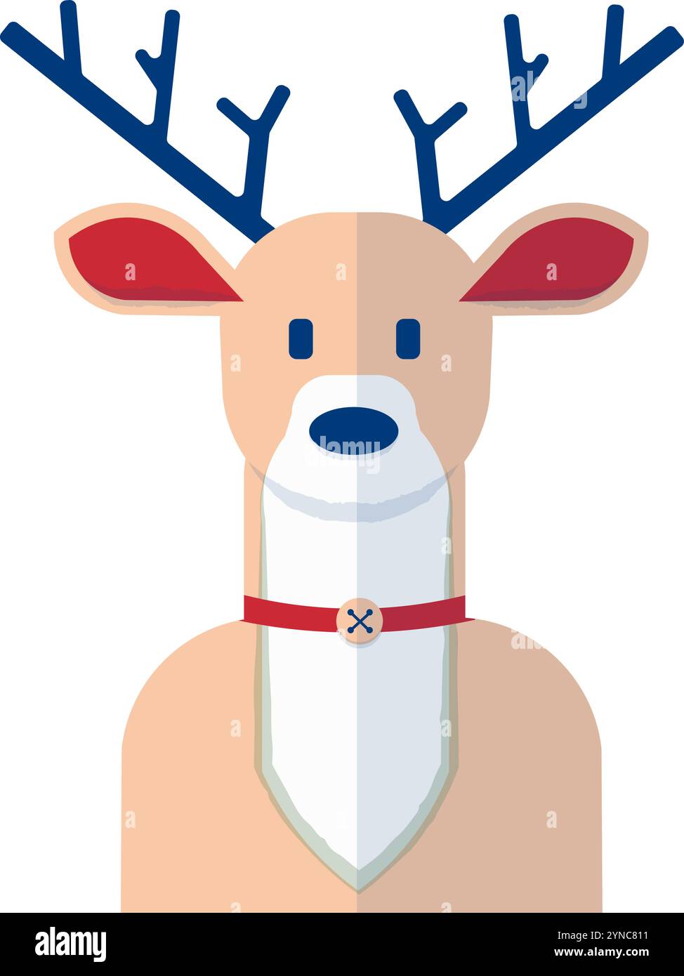 Stylized Christmas reindeer character. Modern geometric Christmas flat ...