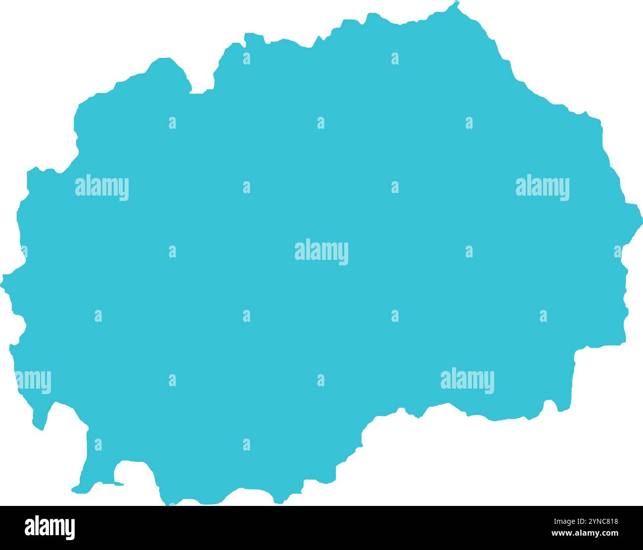 North Macedonia MAP in Blue, Country Map, North Macedonia, Border Map ...