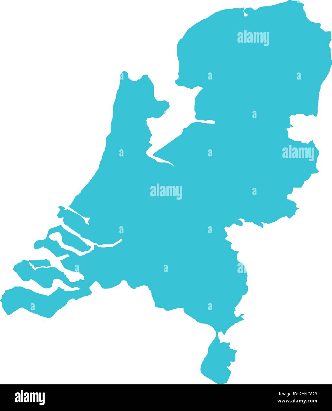 Netherlands MAP in Blue, Country Map, Netherlands, Border Map, Border line of Netherlands ...