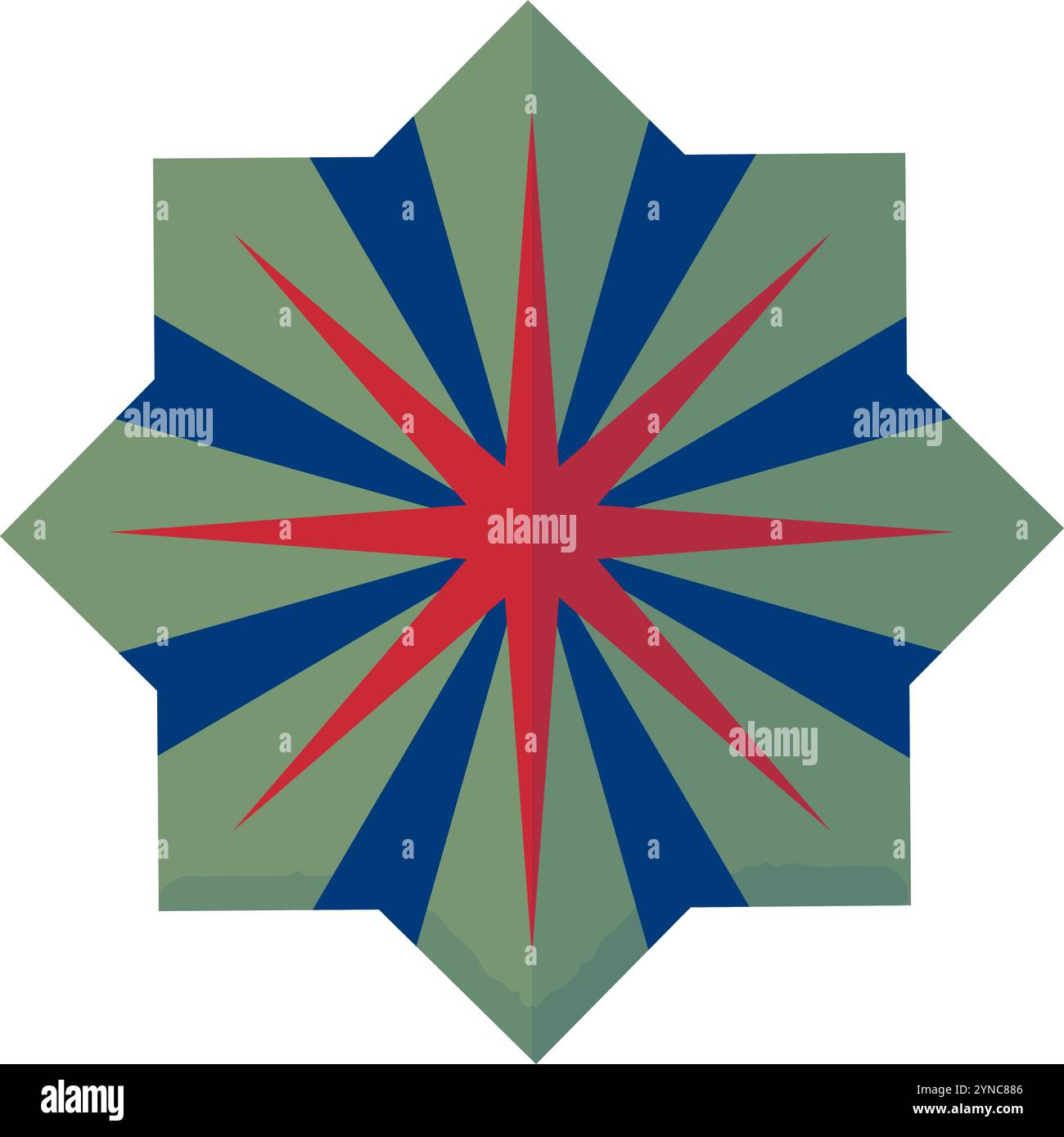 Stylized Christmas symmetric star ornament. Modern geometric Christmas ...