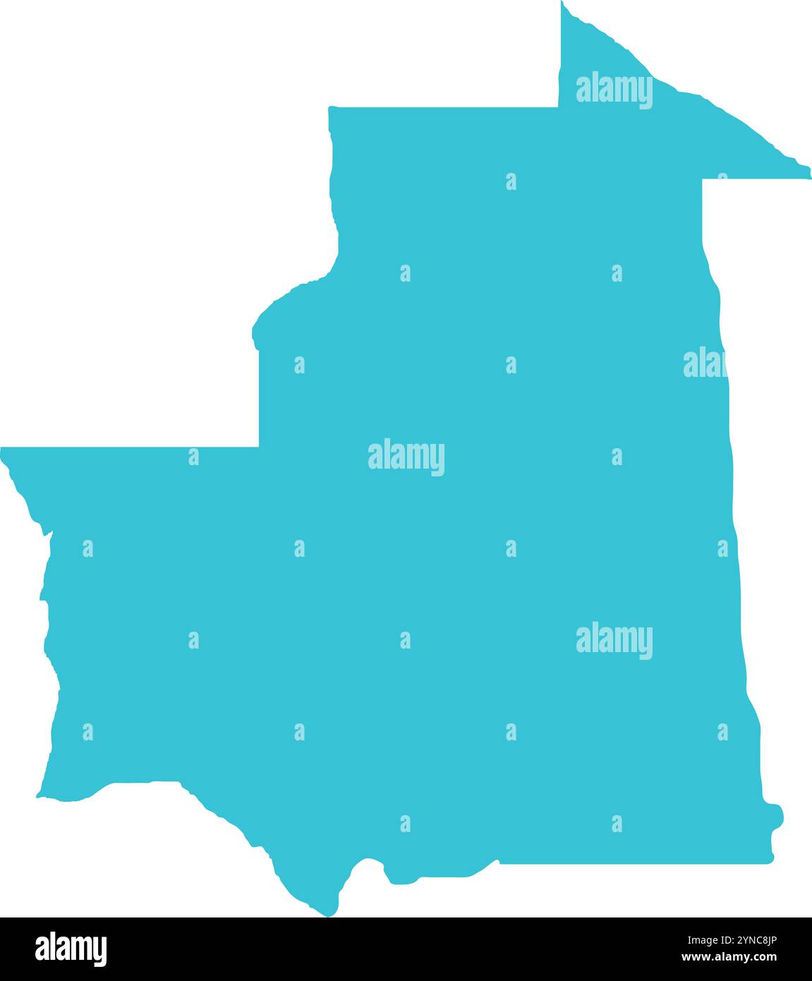 Mauritania MAP in Blue, Country Map, Mauritania, Border Map, Border ...