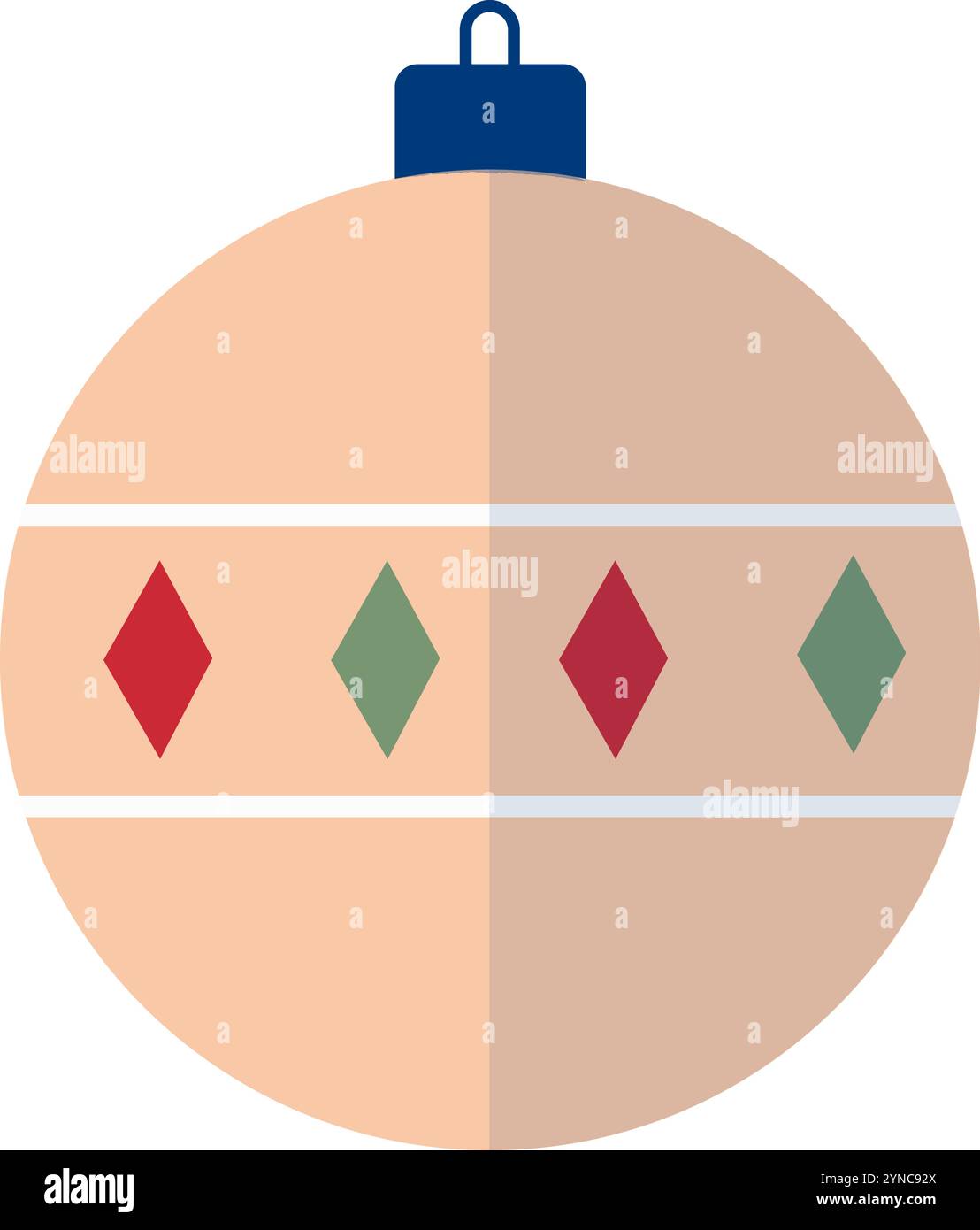 Christmas decorative bauble with ornament. Modern geometric Christmas ...