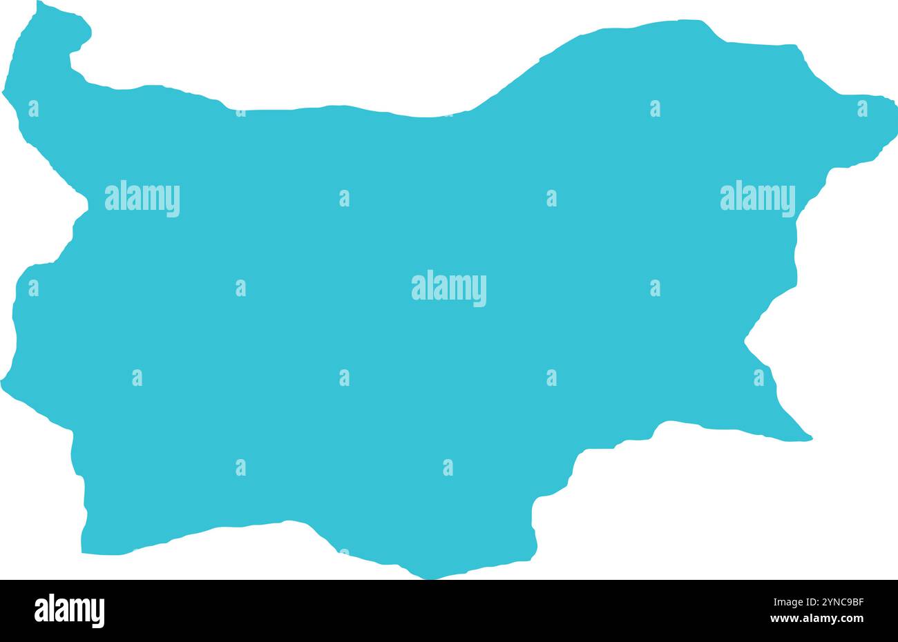 Bulgaria MAP in Blue, Country Map, Bulgaria, Border Map, Border line of ...