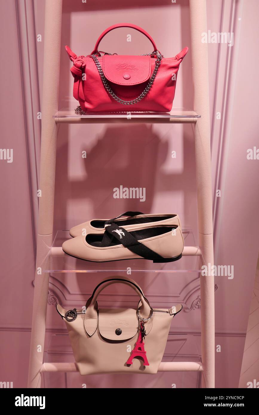 LONGCHAMP BAG AND SHOES FOR WOMAN ON DISPLAY INSIDE THE FASHION ...