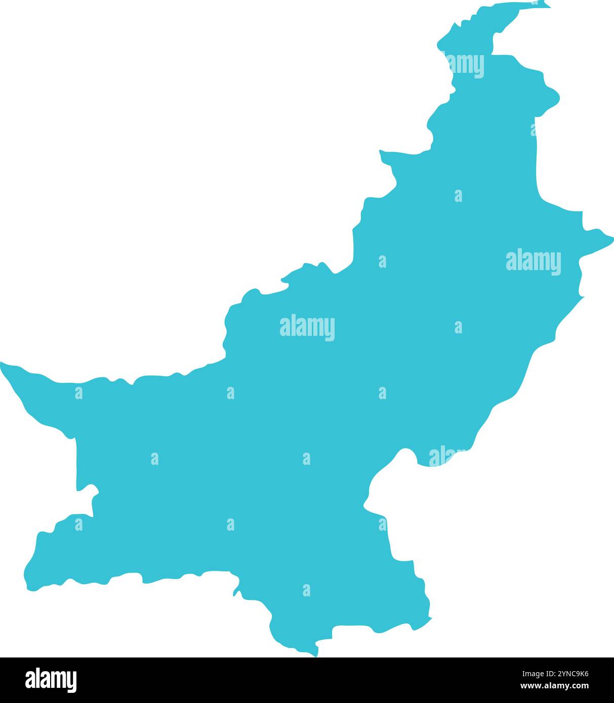 Pakistan MAP in Blue, Country Map, Pakistan, Border Map, Border line of ...