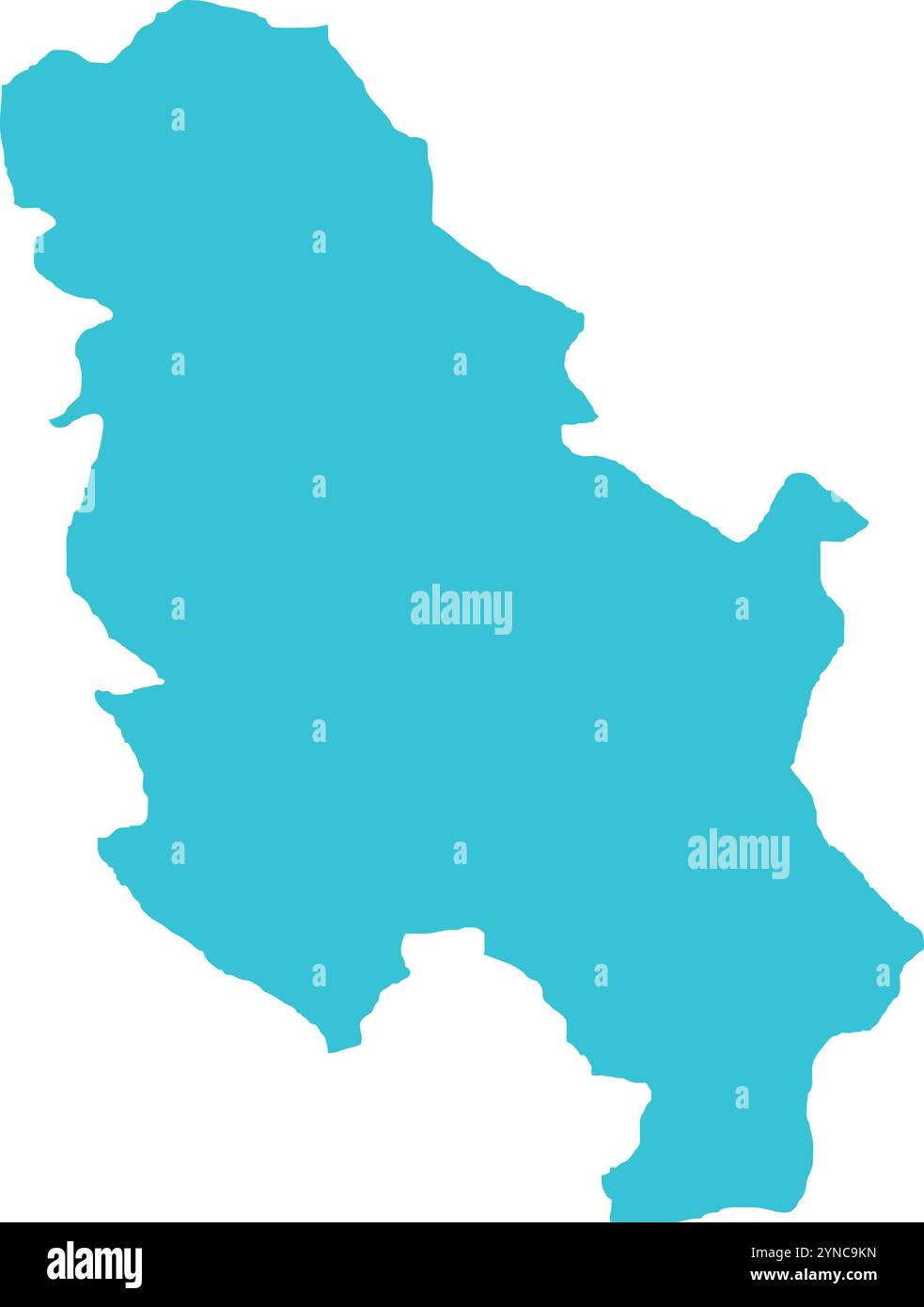 Serbia MAP in Blue, Country Map, Serbia, Border Map, Border line of ...