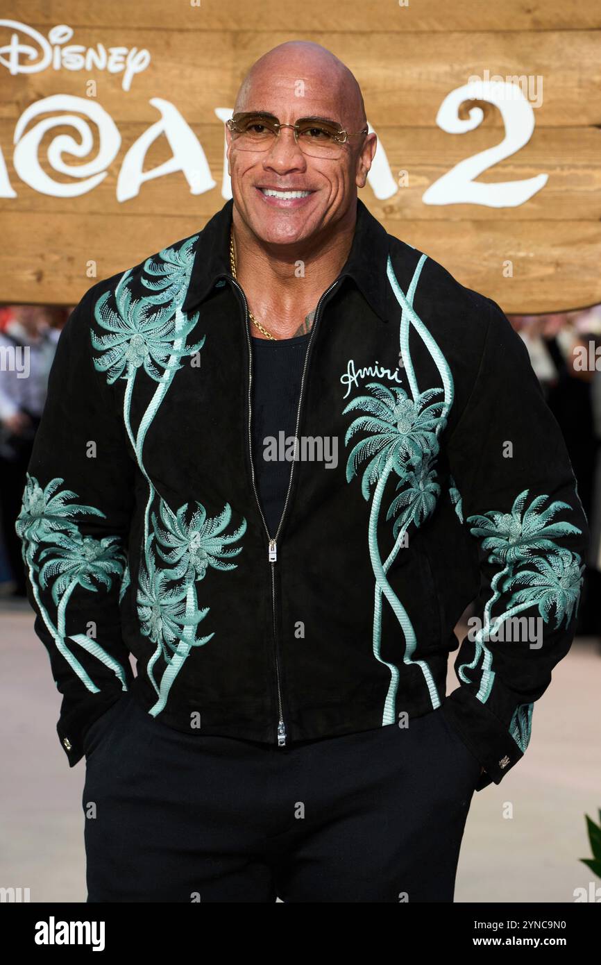 Dwayne Johnson poses for photographers upon arrival at the UK premiere ...