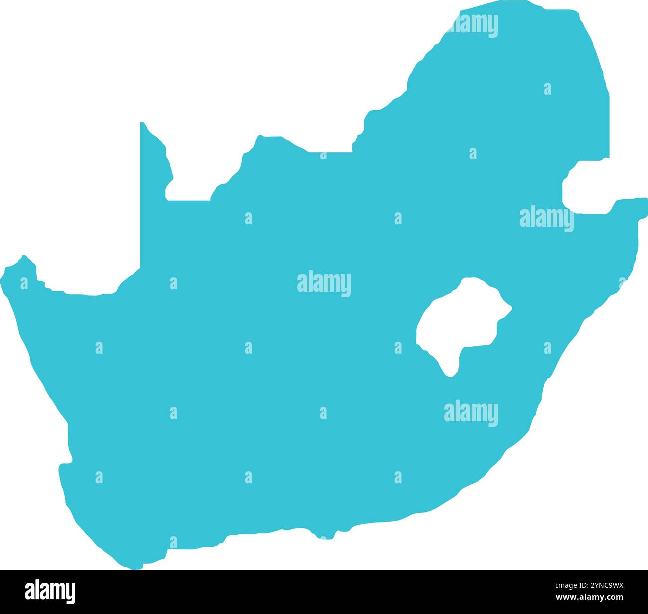 South Africa MAP in Blue, Country Map, South Africa, Border Map, Border ...