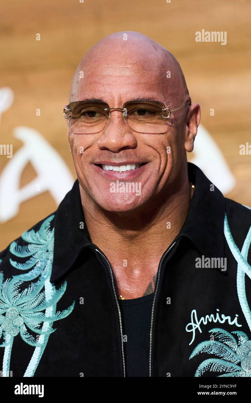 Dwayne Johnson poses for photographers upon arrival at the UK premiere ...