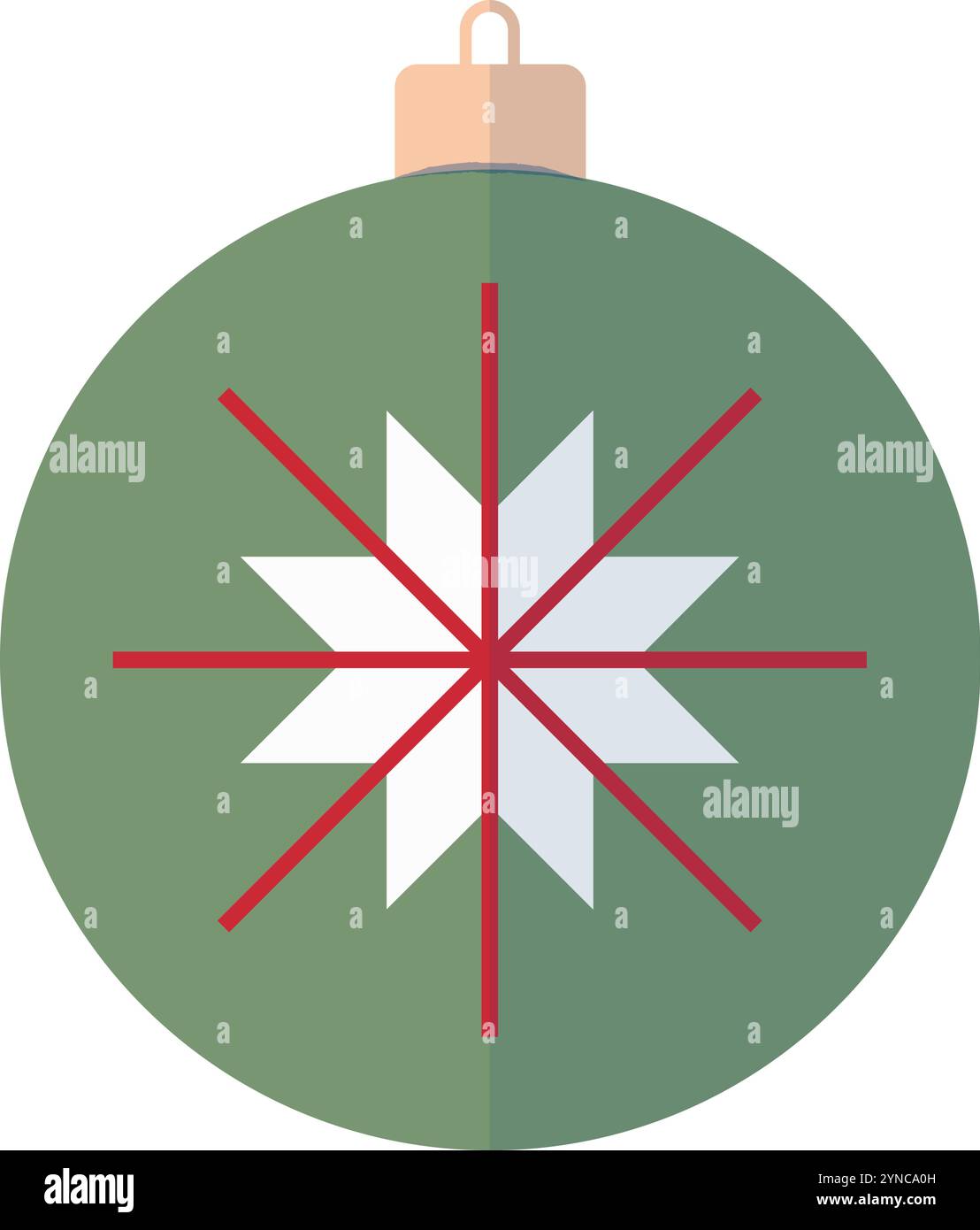 Christmas decorative bauble with snowflake. Modern geometric Christmas ...