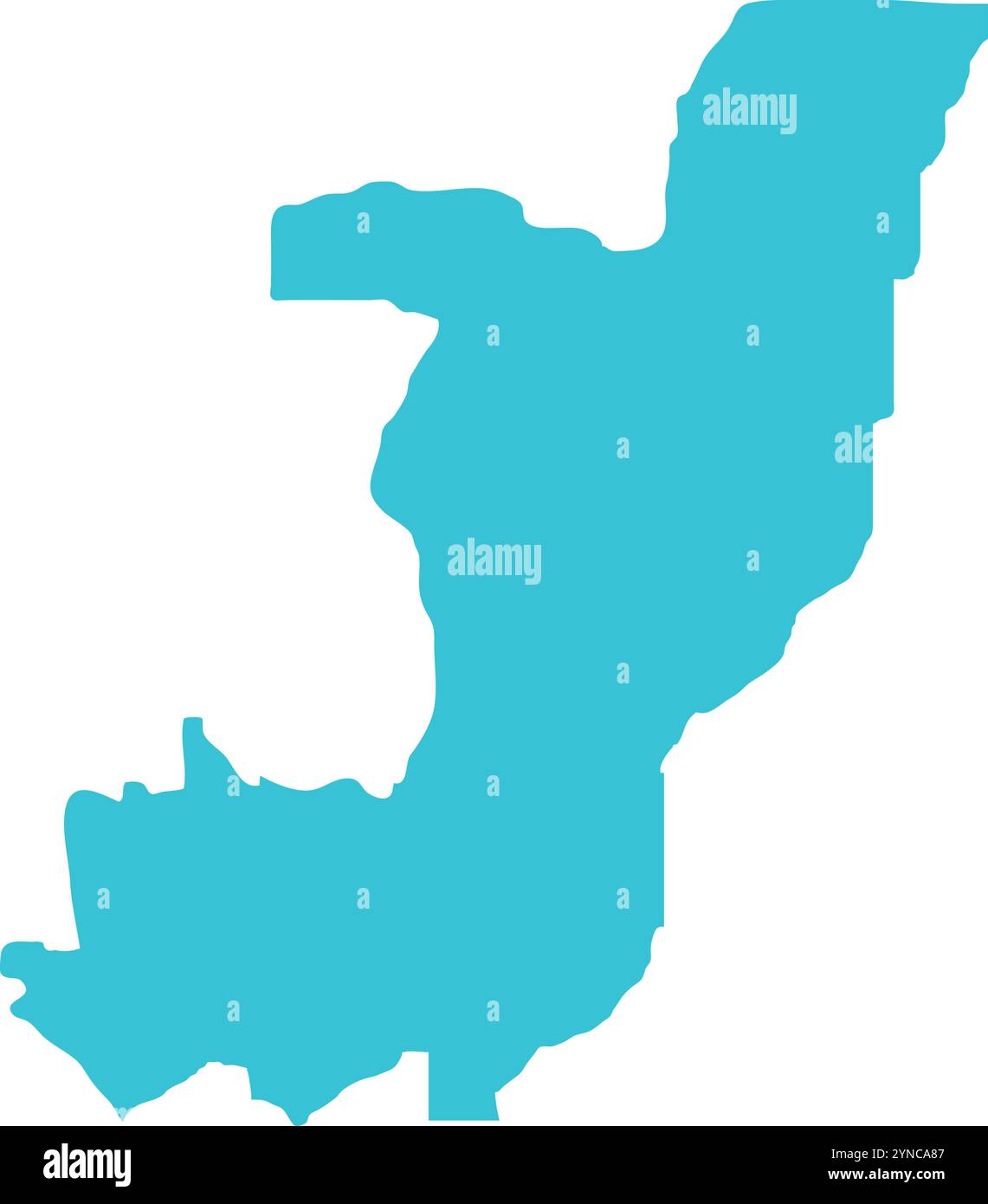 Republic of the Congo MAP in Blue, Country Map, Republic of the Congo ...