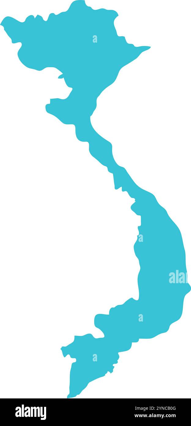 Vietnam MAP in Blue, Country Map, Vietnam, Border Map, Border line of ...