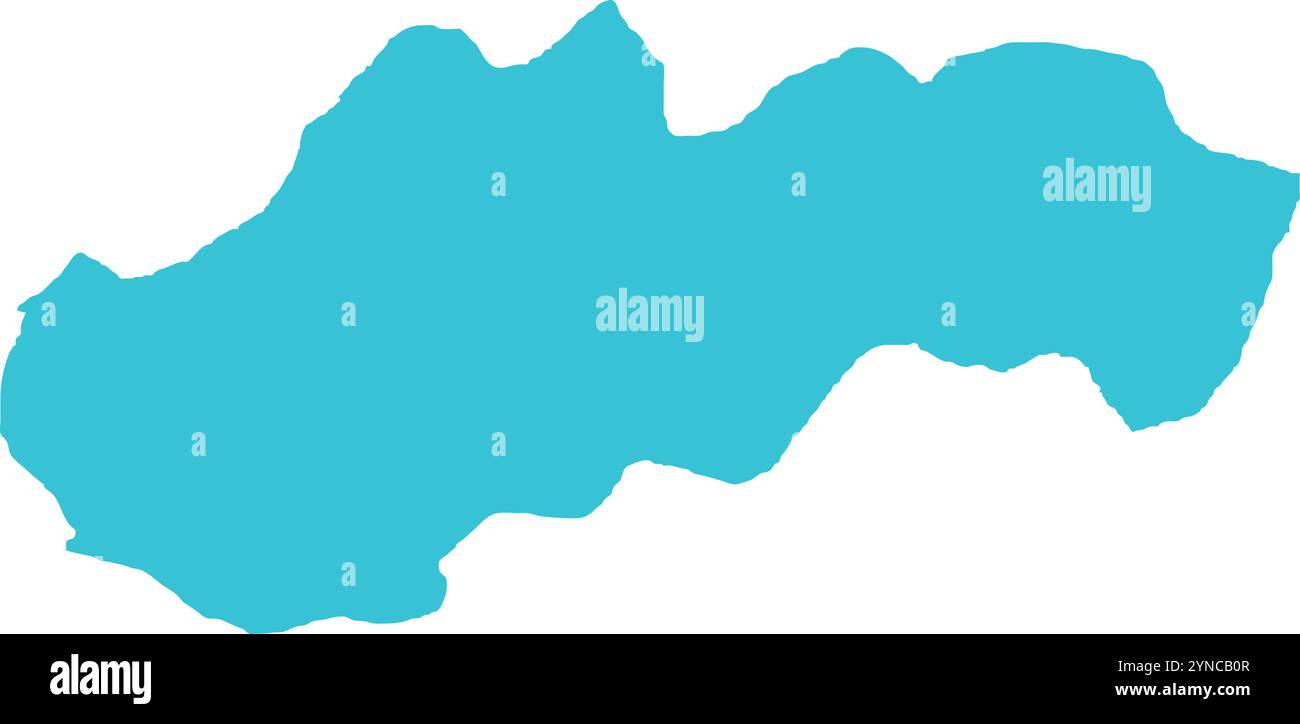 Slovakia MAP in Blue, Country Map, Slovakia, Border Map, Border line of ...