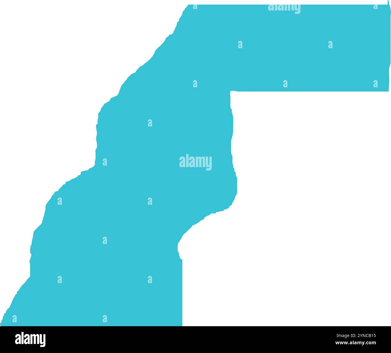 Western Sahara MAP in Blue, Country Map, Western Sahara, Border Map ...