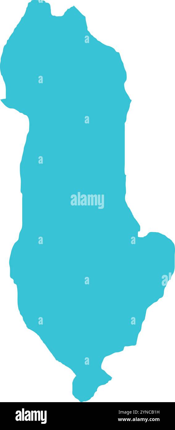 Albania MAP in Blue, Country Map, Albania, Border Map, Border line of ...